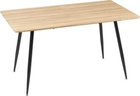 HOMCOM jídelní stůl ve skandinávském designu, kuchyňský stůl, pro 4 osoby, vzhled dřeva, 140 cm x 80 cm x 76 cm, přírodní + černá