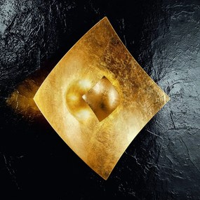 Nástěnné světlo Quadrangolo zlatá, 32,5 x 32,5cm