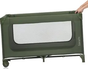 LIONELO Postýlka cestovní Jasmin Green Olive / od 0 do 36 měsíců
