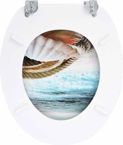 WC sedátko 2 ks s víky MDF motiv mušlí 276993
