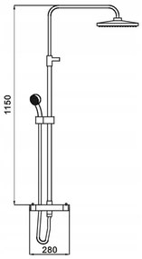 Sprchový set MEXEN DENIS - hlavice + sprchová baterie černá
