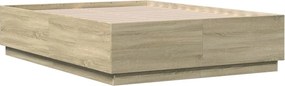 Rám postele s LED osvětlením dub sonoma 140 x 190 cm kompozit 3209641