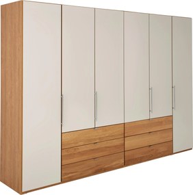 XXXLutz ŠATNÍ SKŘÍŇ S OTOČNÝMI DVEŘMI, dub, barvy dubu, šampaňská, 300/216/58 cm Dieter Knoll - Šatní skříně - 000442004307