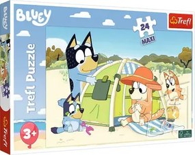 Trefl - Puzzle - Bluey a její skvělý den MAXI / 24 dílků / 60 x 40 cm