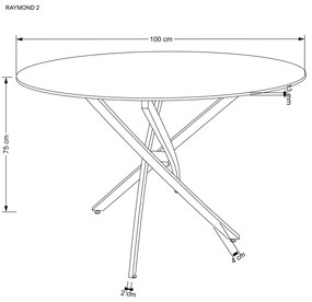 Jídelní stůl Raymond II bílý mramor/zlatý