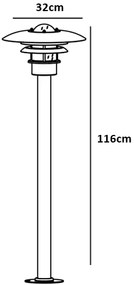 Nordlux 71428031 Lonstrup 32, venkovní sloupková lampa, 1x60W, kov, pokovená, IP44, výška 120cm