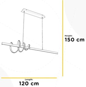 ONLI - LED Lustr na lanku SWING LED/30W/230V 4000K černá