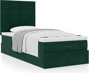 Osmanský rám postele s matracemi tmavě šedá 80x200cm samet 3313436