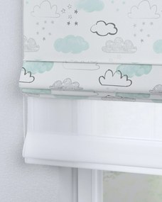 Římská roleta Duo barva bílá látka vzorované