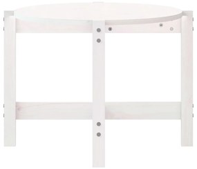 Konferenční stolek bílý 118 x 63 x 45 cm masivní borové dřevo - Default Title