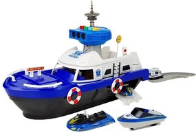 LEAN Toys Přepravní policejní loď s autíčky, se zvukem a světly