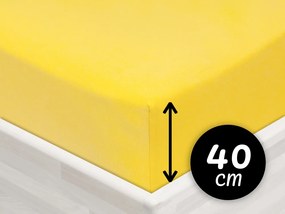 Jersey napínací prostěradlo na extra vysokou matraci JR-003 Žluté 160 x 200 - výška 40 cm