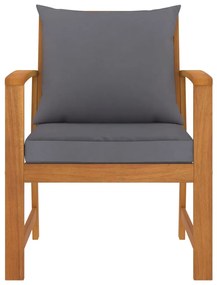 Zahradní židle 2 ks tmavě šedá poduška masivní akáciové dřevo,  311832