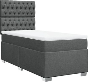 Box spring postel s matrací tmavě šedá 90x190 cm textil 3290351