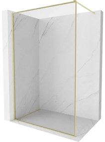 Mexen Kioto-F sprchová stěna Walk-in s rámem 140 x 202 cm, transparentní 8 mm, zlatá kartáčovaná - 800-140-104-55-00