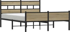 Kovový rám postele bez matrace dub sonoma 160 x 200 cm 3308503
