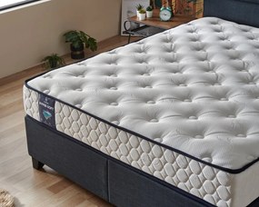 Čalouněná postel HYPERSOFT s matrací - modrá 140 × 200 cm