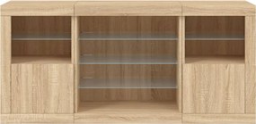 Příborník s LED osvětlením dub sonoma 142,5 x 37 x 67 cm 3209088