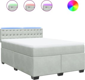 Box spring postel s matrací světle šedá 160x200 cm samet 3288666