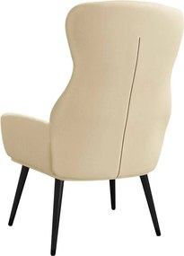 Relaxační křeslo se stoličkou krémové textil 3097431