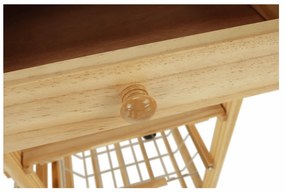 Servírovací stolek LUMBER borovice přírodní a keramická dlažba