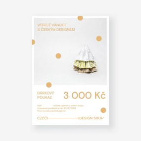 Vánoční voucher na nákup českého designu 3.000 Kč tištěný (DPD, vyzvednutí)