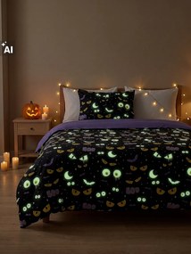 Sinsay - Halloweenská sada ložního prádla s potiskem svítícím ve tmě - černá
