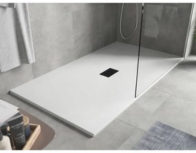 Mexen Hugo, obdélníková sprchová vanička SMC 150 x 100 cm, bílá, černá krytka, 42101015-B