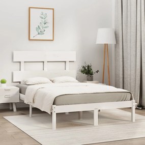 Rám postele bílý masivní dřevo 150 x 200 cm King Size,  3104679 HangarStore.cz