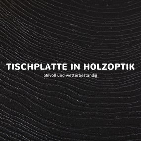 Outsunny kulatý skládací stůl Ø60 cm zahradní jídelní stůl s dekorativním vzhledem dřeva na balkon terasu tmavě šedý | Aosom.de