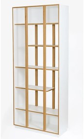 Bílá knihovna v dekoru dubu 90x210 cm Newbury - Woodman
