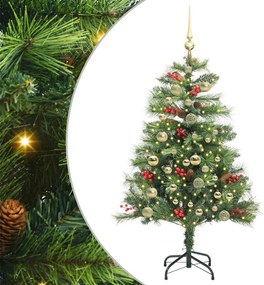 Umělý vánoční stromeček 150 LED Teplá bílá PVC a kov Zelená 3395129