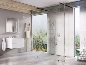 Ravak Walk-In - Sprchová stěna Walk-In Free Set 140, 140x200 cm, černá/čiré sklo GW9FM030SZ1