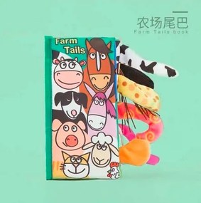 Textilní vzdělávací knížka - se zvířecími ocásky (více variant) Varianta: Vzdělávací kniha - ocásky z farmy