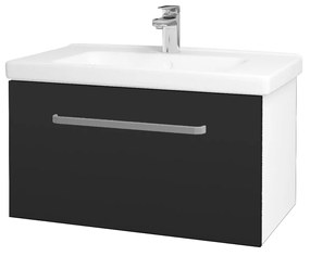 Dřevojas Koupelnová skříň BIG INN SZZ 80 Varianta: N01 Bílá lesk / Úchytka T01 / D16 Beton tmavý