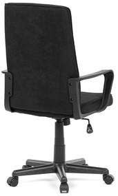 Kancelářská židle, černý plast, černý látka, kolečka pro tvrdé podlahy