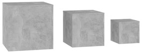 Odkládací stolky McRaven - 3 ks | betonově šedé