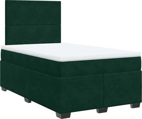 Box spring postel s matrací tmavě zelená 120 x 200 cm samet 3293179