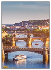 Malvis ® Pražské mosty Velikost: čtyřdílné panorama - 120x30 cm