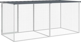 Klec pro kuřata se střechou antracitová 203 x 98 x 90 cm pozinkovaná ocel 3189049