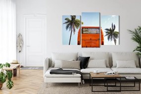 Vícedílný obraz Retro Auto Mezi Palmami Nedostatek Nedostatek Plátno Canvas 90x60