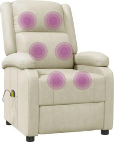 Masážní křeslo krémově bílé umělá kůže 340163