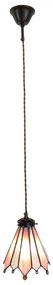 Závěsná lampa Tiffany Flowerbell pink – 18x15x115 cm