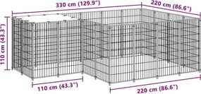 Psí kotec černý 6,05 m² ocel 3082205