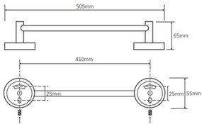 Bemeta Omega Držák ručníků economy 50,5 cm 104104022