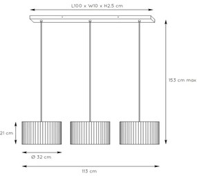 Lucide 03429/03/30 - Lustr na lanku MAGIUS 3xE27/40W/230V bambus