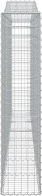 Klenuté gabionové koše 3 ks 400x30x140/160cm pozinkované železo 3145853