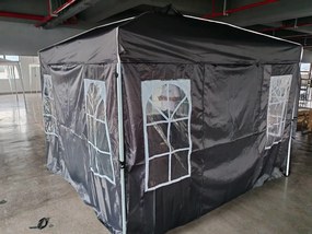 Costway Výsuvný skládací pavilon Výškově nastavitelný pavilon s 4 – šedá