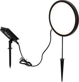Sada 2 černých bodových svítidel 50 cm včetně dobíjecího LED a solárního IP65 - Adalind