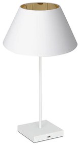 Luminex Stolní lampa s USB konektorem 1xE27/60W/230V bílá LU0900